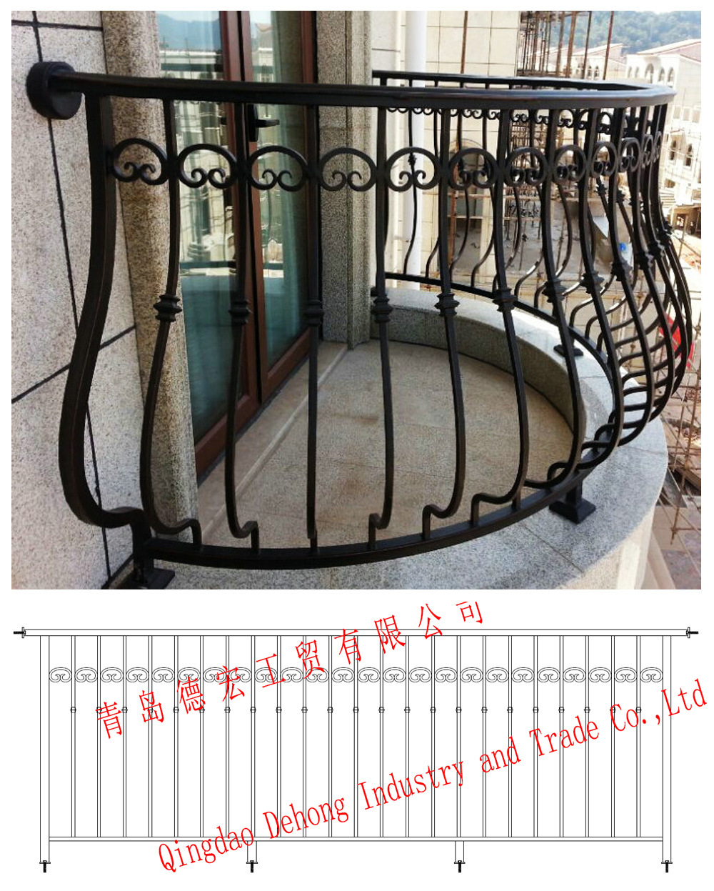Aluminum Balcony Fence / Galvanized Steel Balcony Safety Fence for Home