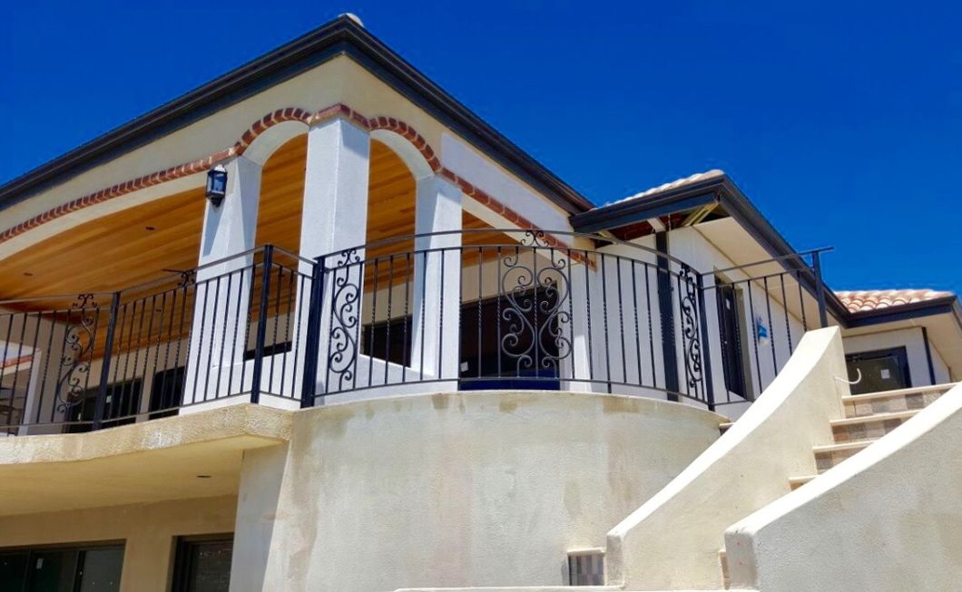 Concise Residential Galvanized Steel Balcony Railing