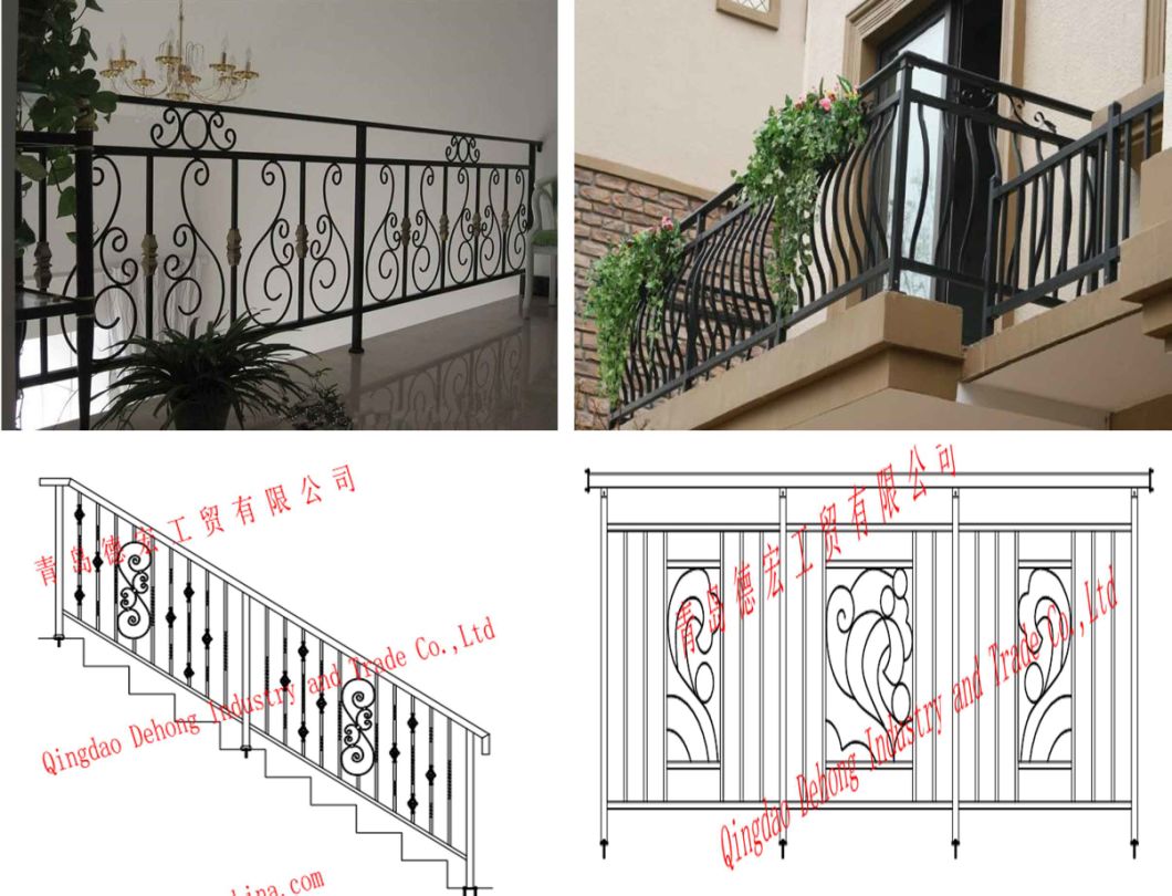 Elegant Simple Hot Galvanized Wrought Iron Rail